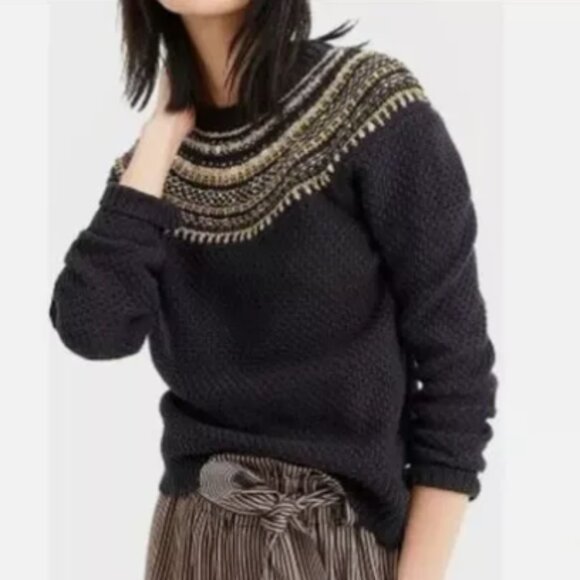 J. Crew | Sweaters | The Reeds Jcrew Sweater Navy Gold Sparkly Fair ...